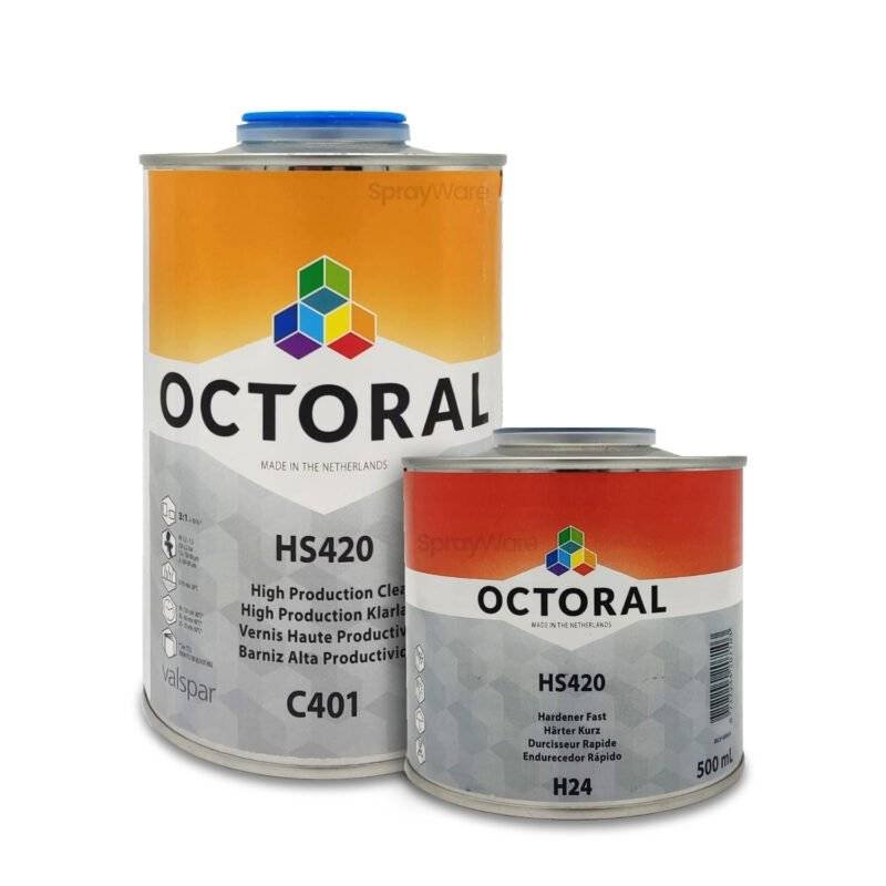 Octoral Clear Coat HS420 Lacquer Kit 2K C401 + H24 1.5L - SprayWare